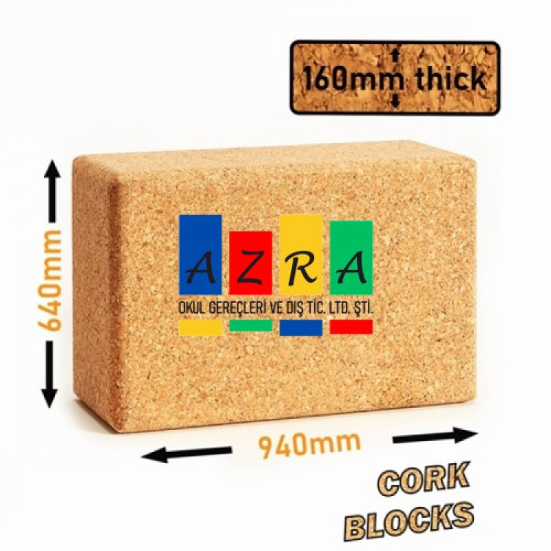 Mantar Blok Cork Block 160mm 940x640mm 1 Block 1,20 m² - CBM-160